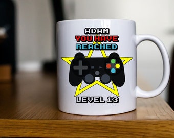 Blue Game Controller, Level 13 Unlocked, Official Teenager ...