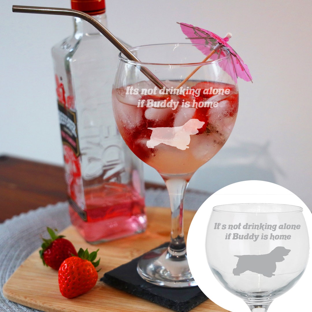Personalised Engraved Cocker Spaniel Glass | Dog Owner Gin Glass ...