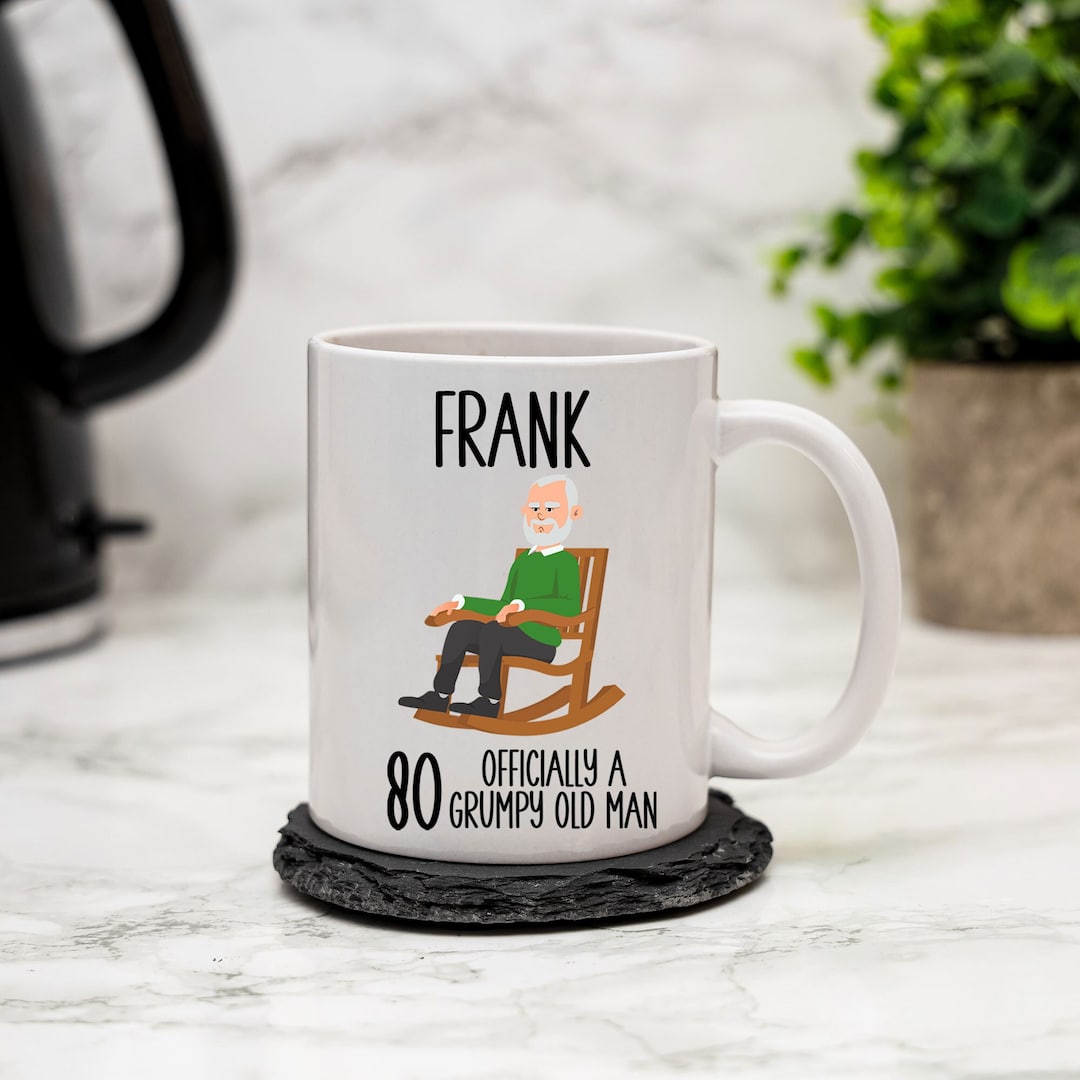 80th Birthday Mug and Coaster - Personalised 80th Birthday Gift Idea ...