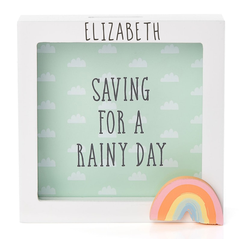Personalised Engraved Money Box Frame My First Pennies - Pink Bird ...