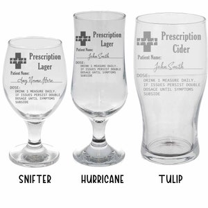 Personalised Engraved Glass Custom ANY Glass ANY Drink Prescription Gin ...