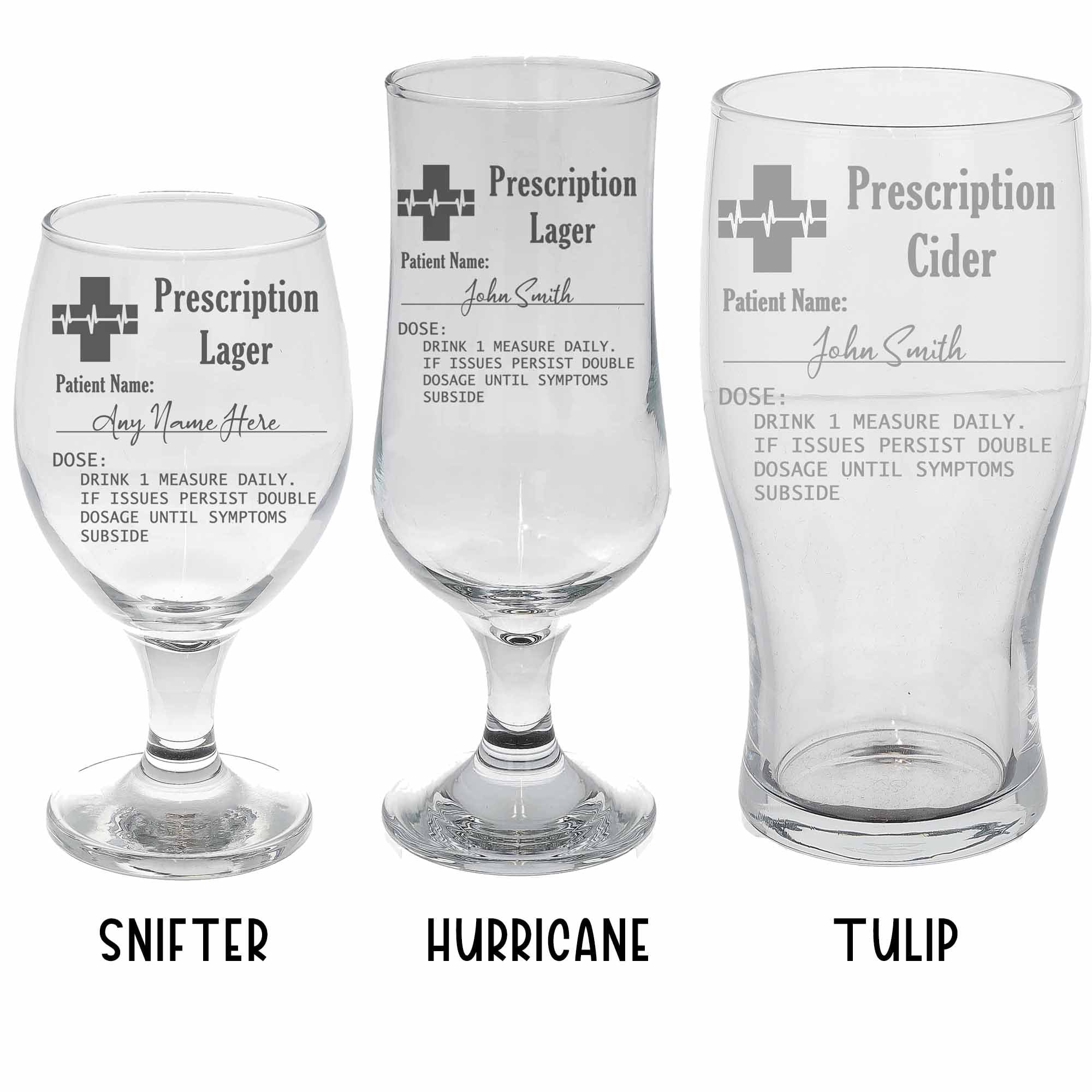 Personalised Engraved Glass Custom ANY Glass ANY Drink Prescription Gin ...