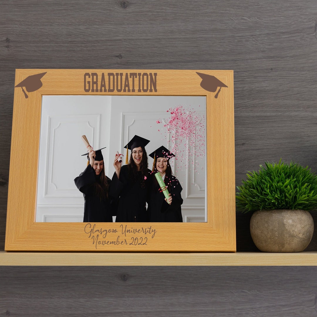 Personalised Graduation Wooden Photo Frame | Engraved Picture Frame ...