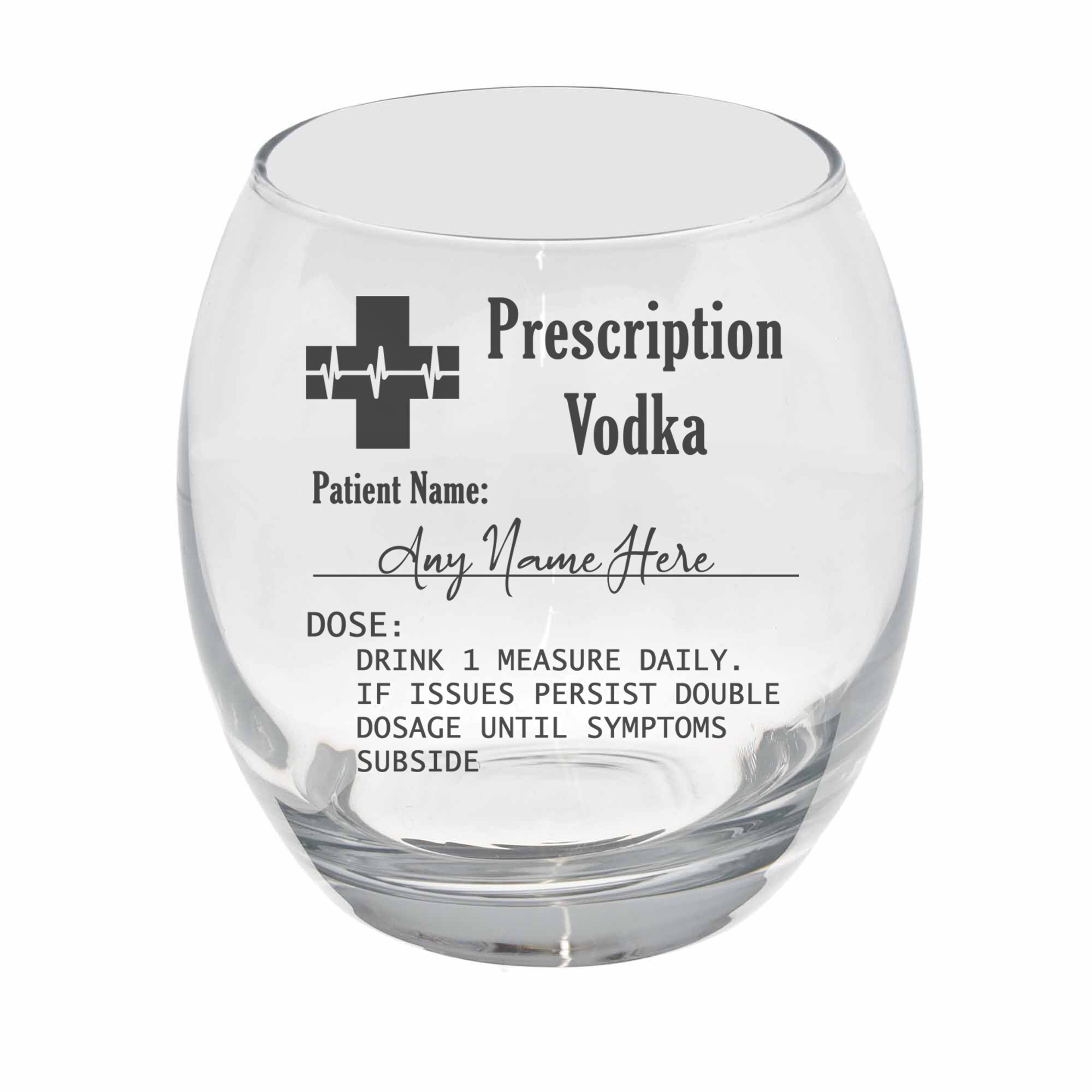 Personalised Engraved Vodka Highball Glass Prescription | Etsy