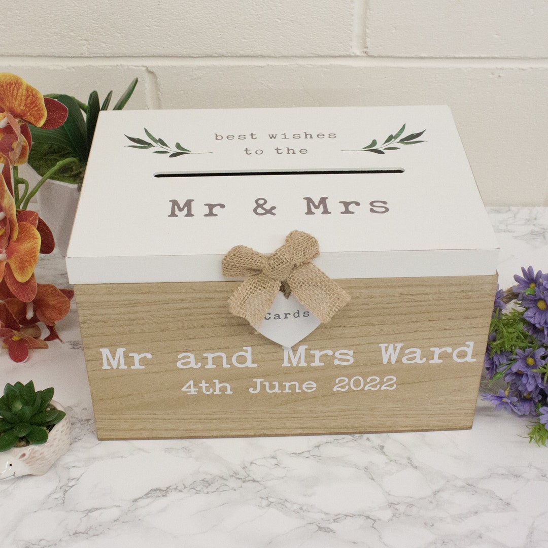 Personalised Wedding Card Box Personalised Wooden Memory Box Wedding ...
