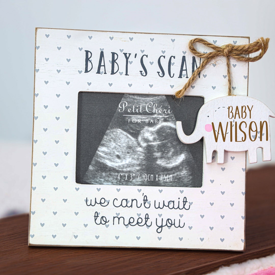 Personalised Engraved Baby Scan Photo Frame - Baby Announcement Frame ...