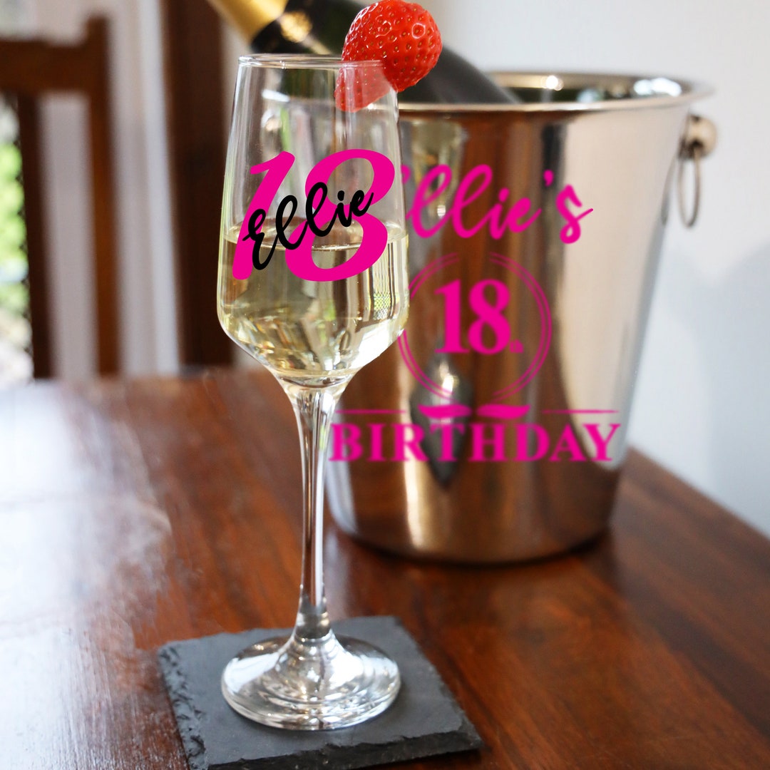 Personalised 18th Birthday Ice Bucket & Champagne Flute Gift ...
