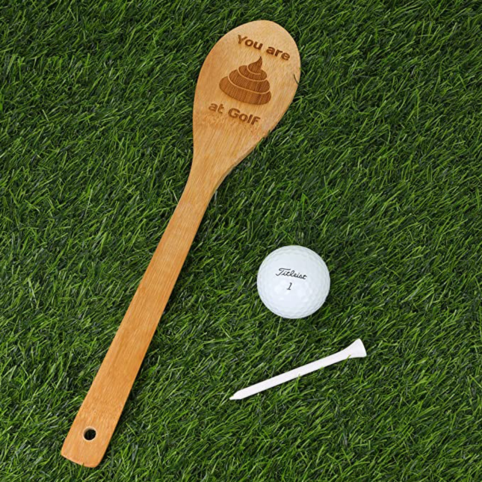 Engraved Golf Wooden Spoon Ideal Booby Prize or Loser Golfing Trophy ...