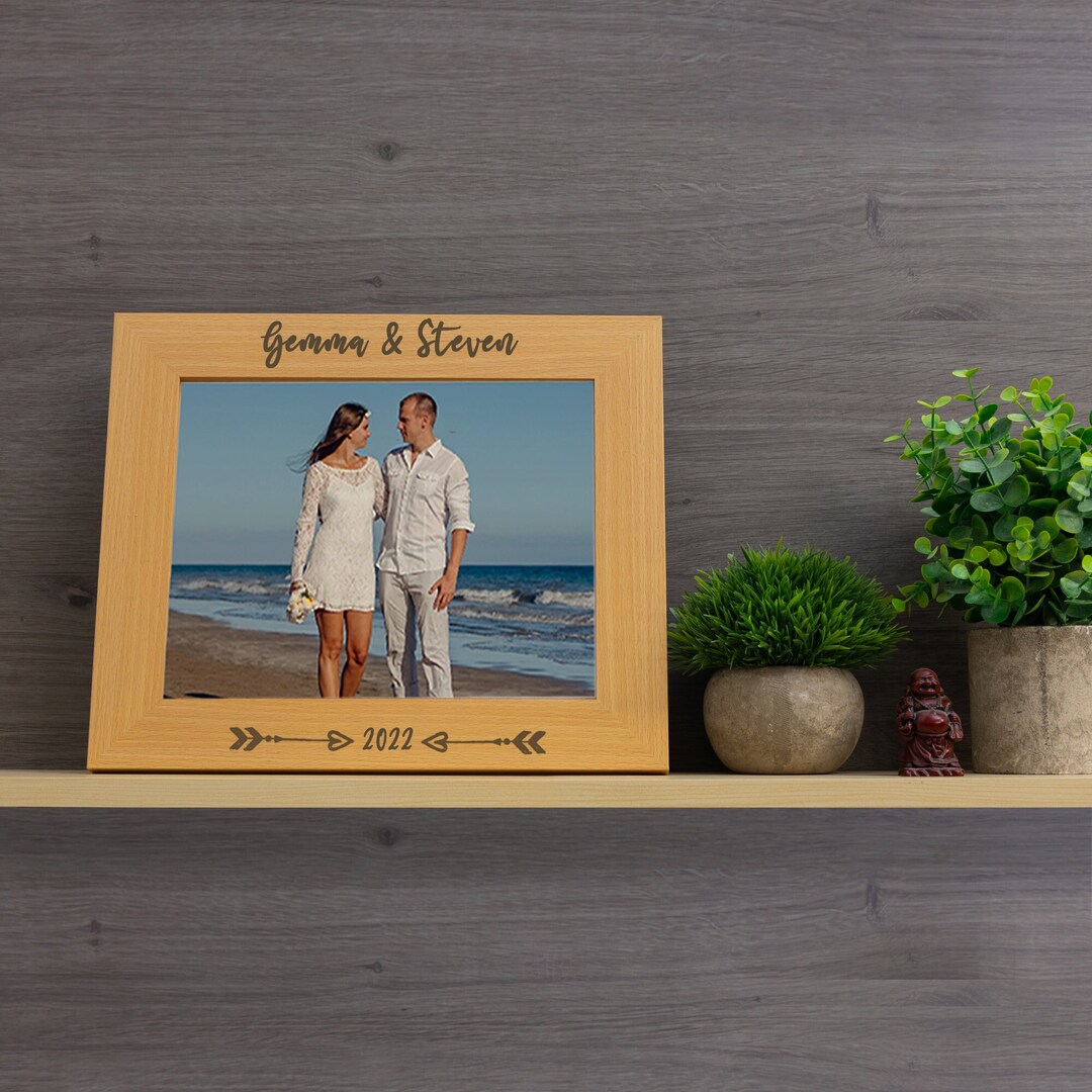 Personalised Engraved Couples Photo Frame | Wedding, Engagement or ...