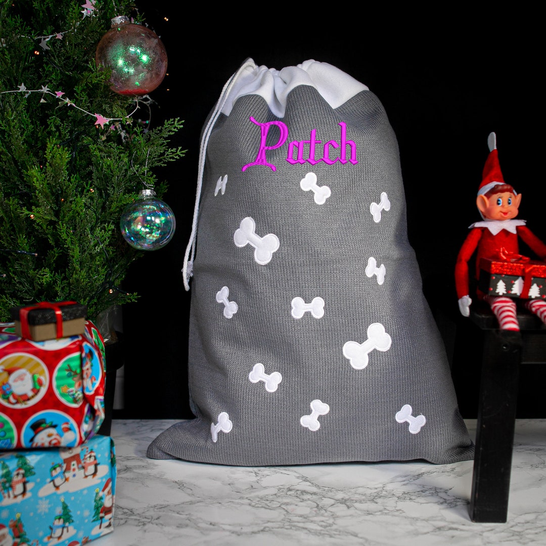 Personalised Dog Santa Sack | Custom DOG Name Personalised Sack | Santa ...