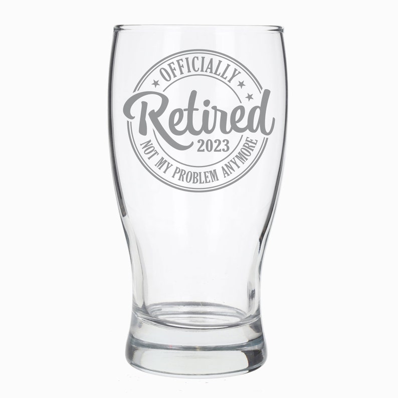 Officially Retired Engraved Retirement Beer Glass Gift Beer - Etsy