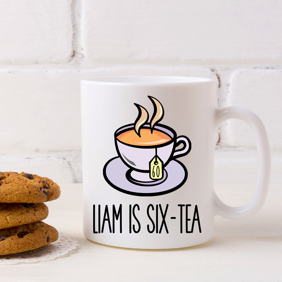 I Am Six-tea Funny 60th Birthday Mug and Coaster - Personalised 60 Year ...