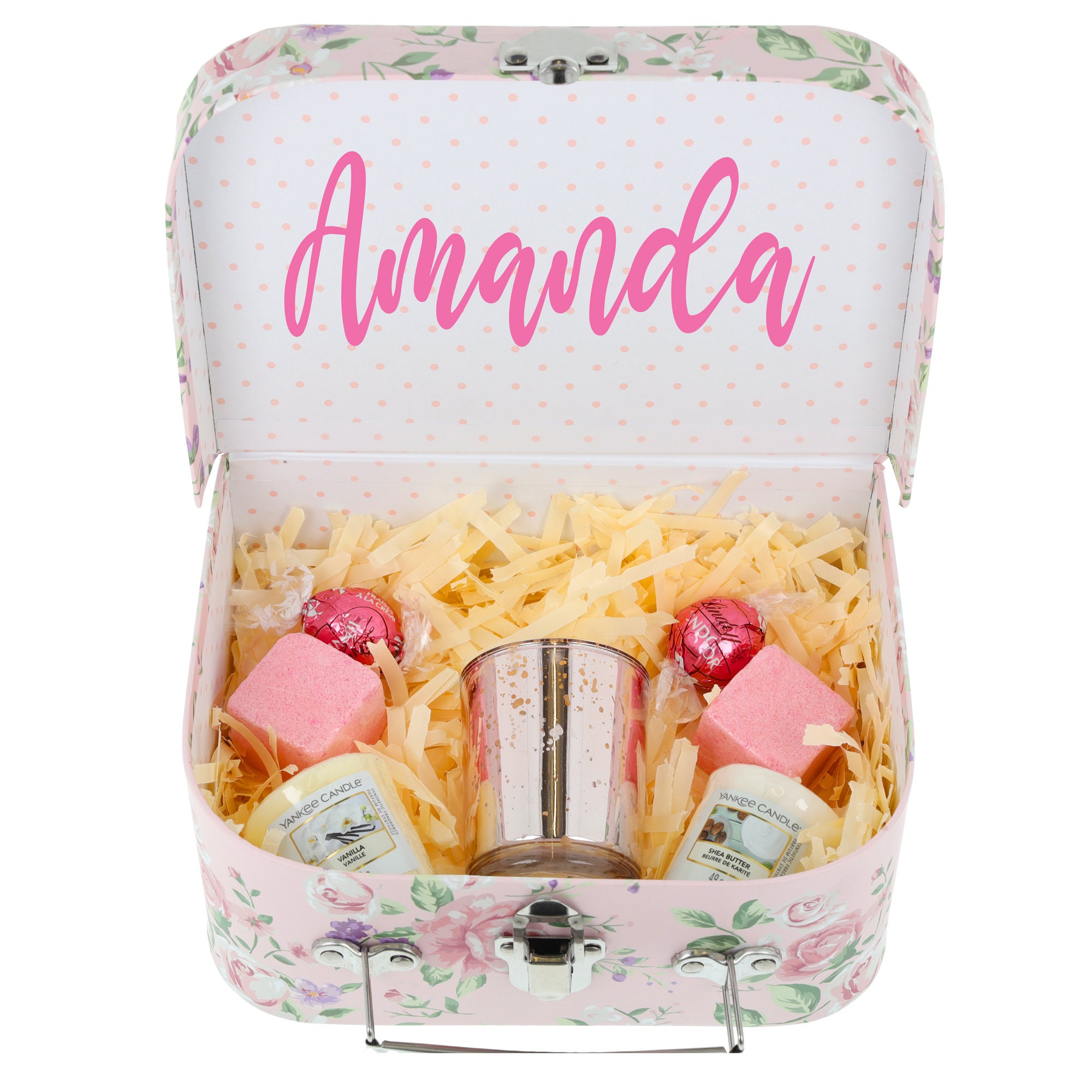 Personalised Storage Suitcase Filled Candle Gift Set Storage - Etsy UK