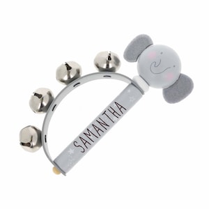 Personalised Jingle Hand Bells | Engraved Wooden Toddlers Rattle Baby ...