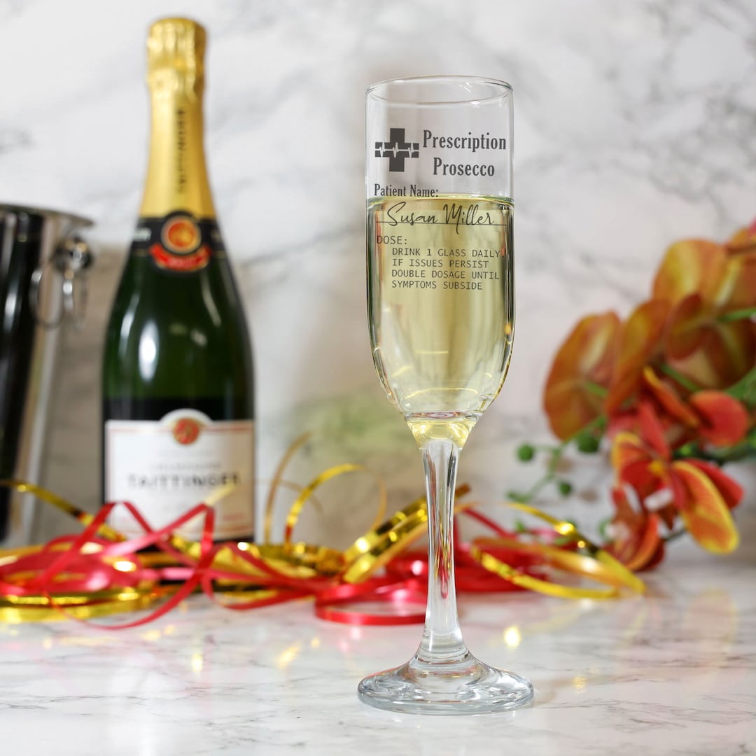 Personalised Engraved Prosecco Glass And/or Coaster | Prescription ...