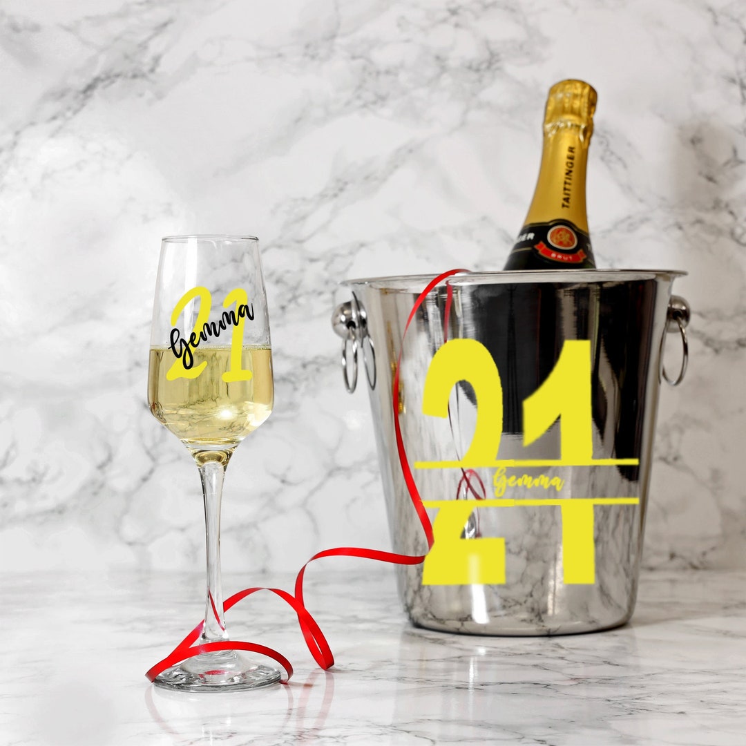 Personalised 21st Birthday Ice Bucket With Matching Glass | Birthday ...