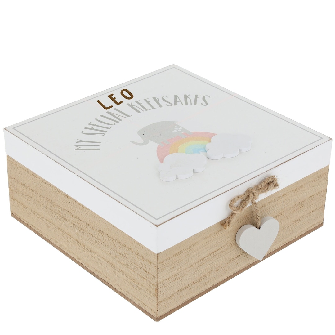 Personalised Wooden Baby Keepsake Box | Engraved Baby Box | Baby Memory ...