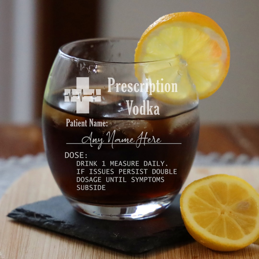 Personalised Engraved Vodka Highball Glass | Prescription Vodka Novelty ...