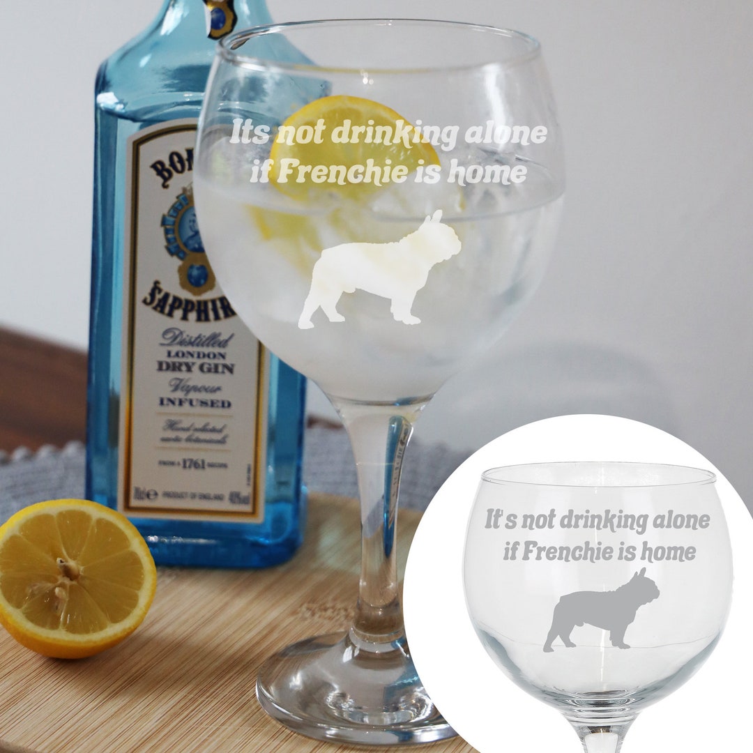 Personalised Engraved French Bulldog Gin Glass | Dog Owner Gin Glass ...