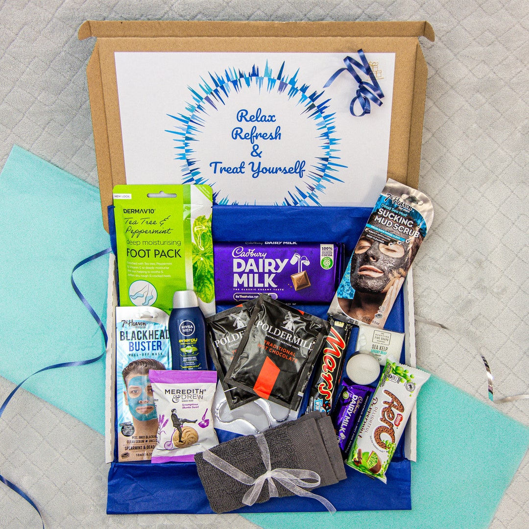 Men's Pamper Treat Box Gift | Pamper Hamper Gift Box | Relaxation Spa ...