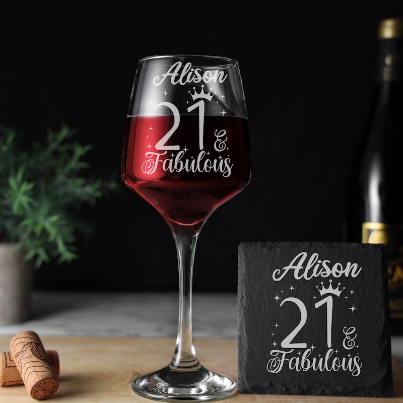 21st Birthday Wine Glass - Etsy