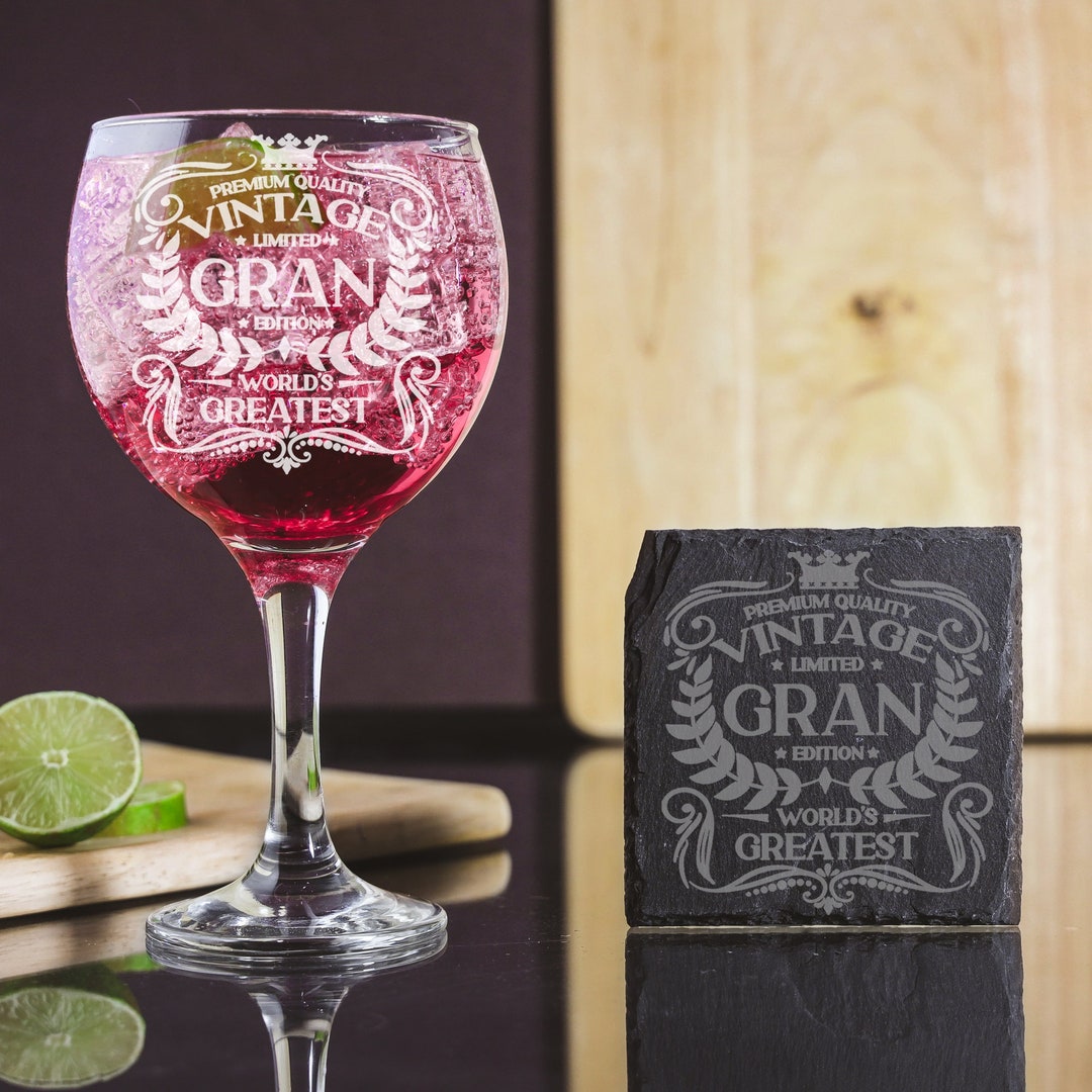 Vintage World's Greatest Gran Engraved Gin Glass | Birthday Gift for ...