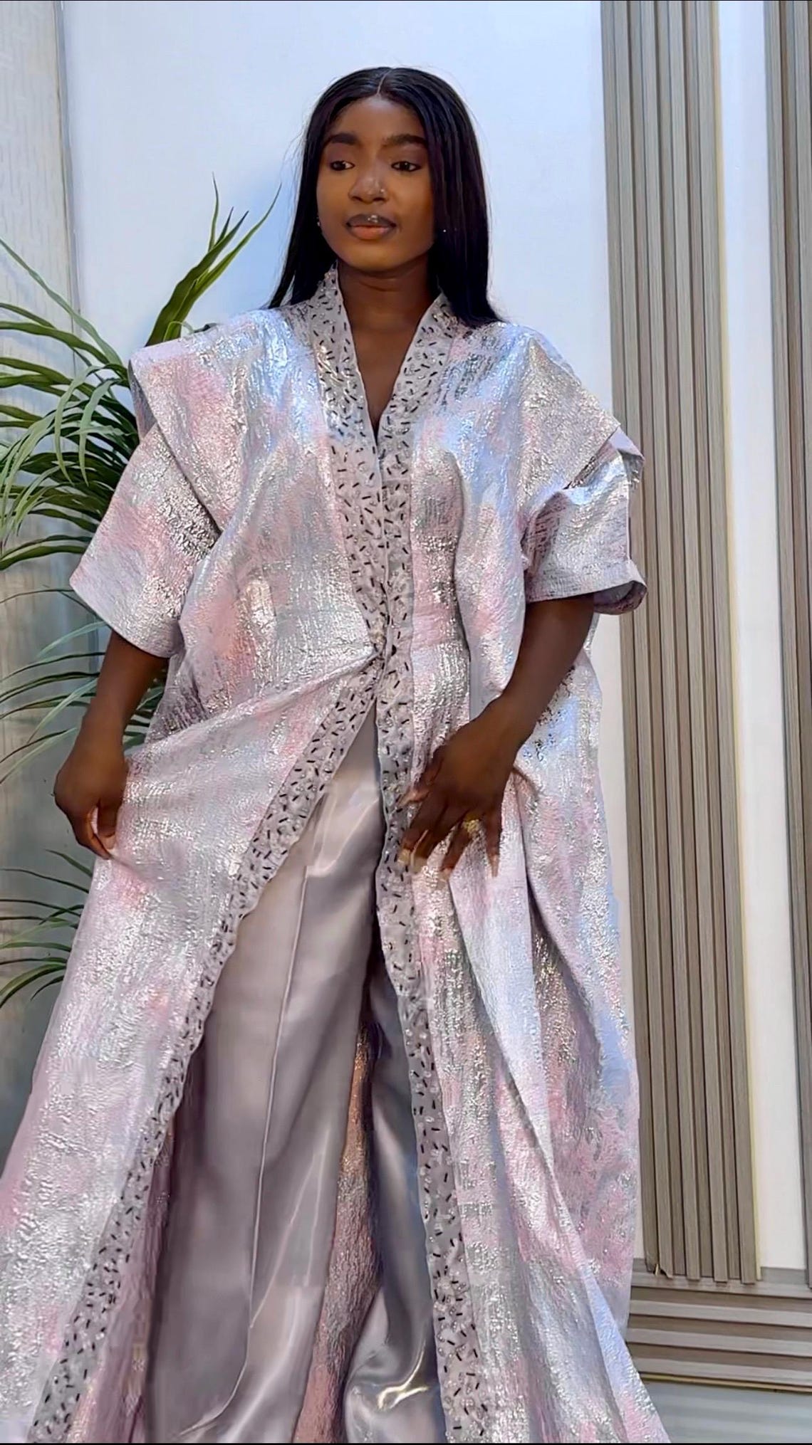 Luxury Hand Beaded Brocade Co-ord Set Pink/silver - Etsy