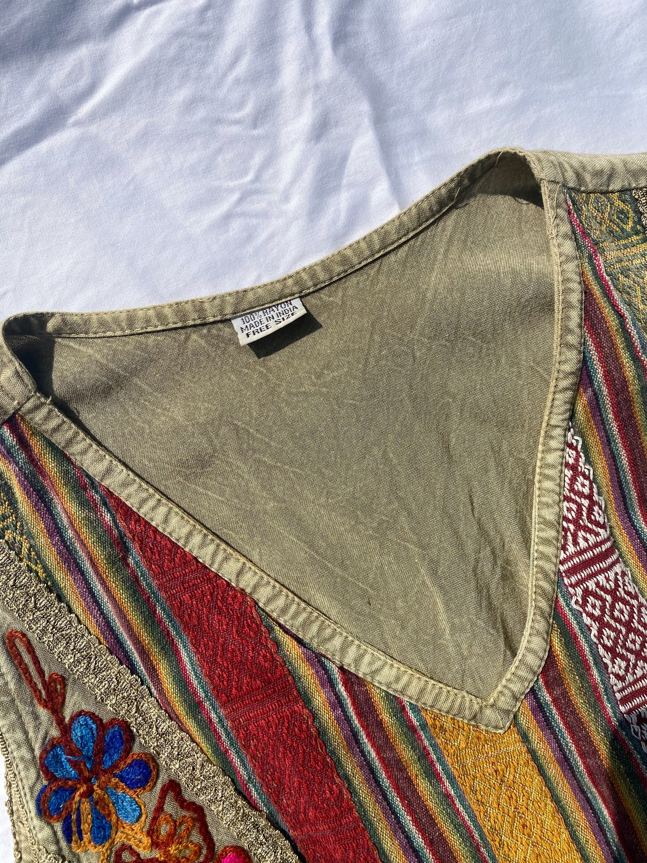 1970s Embroidered Indian Rayon Maxi Dress - Etsy