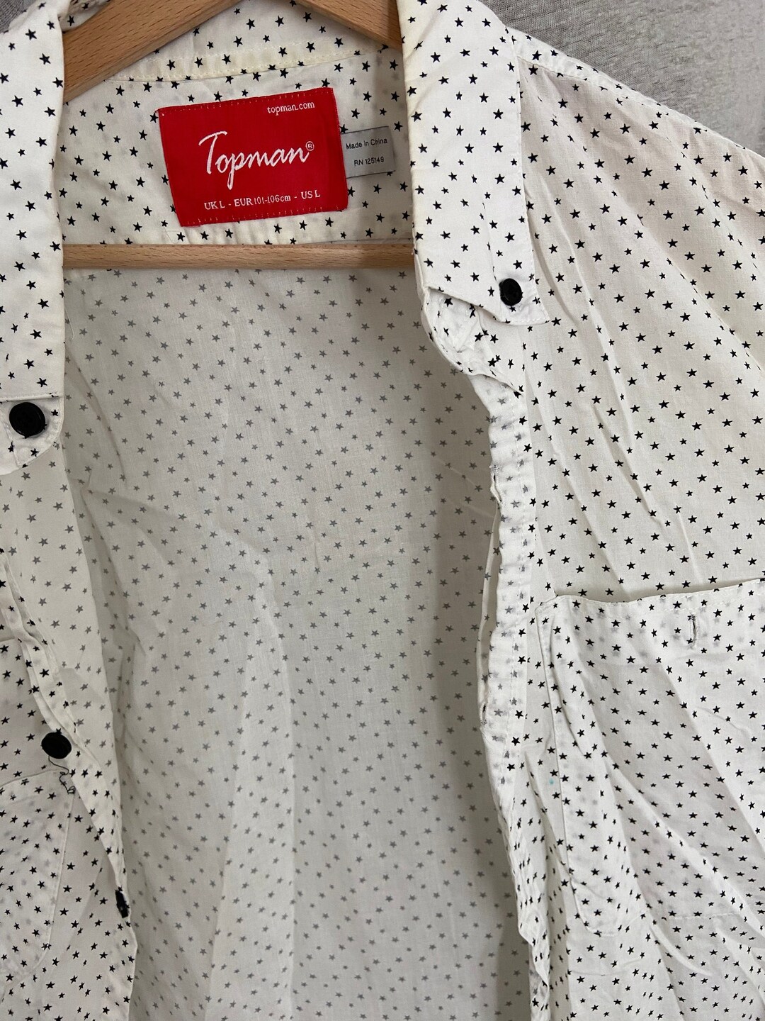 Vintage Star Pattern Long Sleeve Shirt - Etsy