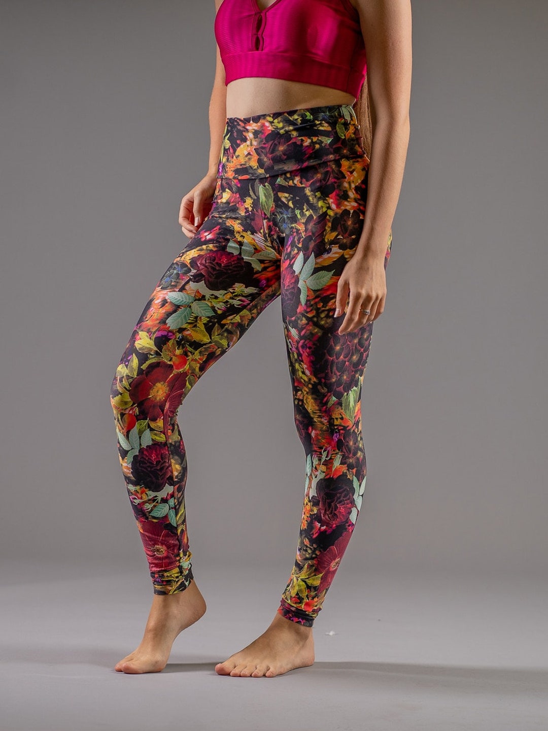 Yoga Pants Zumba Push up Brazilian Leggings Tropical Flowers - Etsy