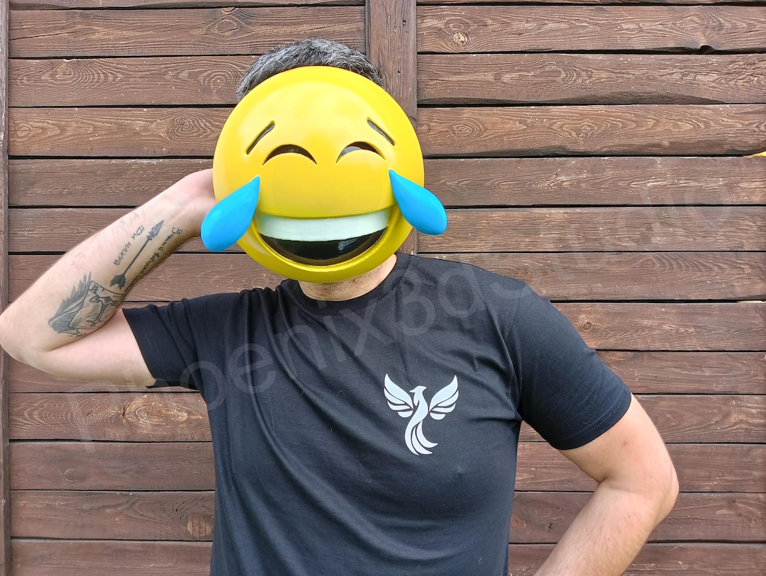 Laughing Emoji Mask – Tears of Joy LOL Meme Face – Funny Cosplay Prop ...
