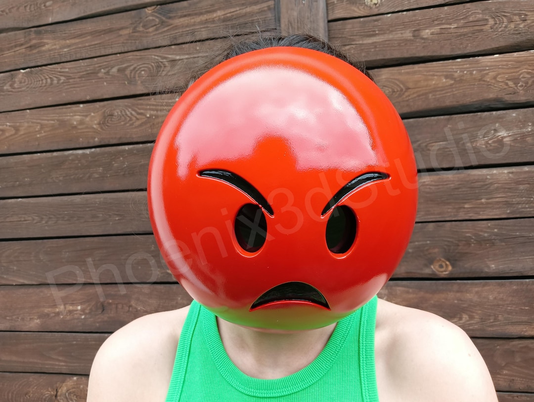 Angry Emoji Mask – Red Mad Face Meme Cosplay Prop – Fan Art - Etsy