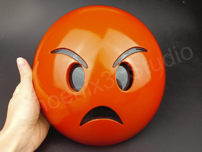 Angry Emoji Mask – Red Mad Face Meme Cosplay Prop – Fan Art - Etsy