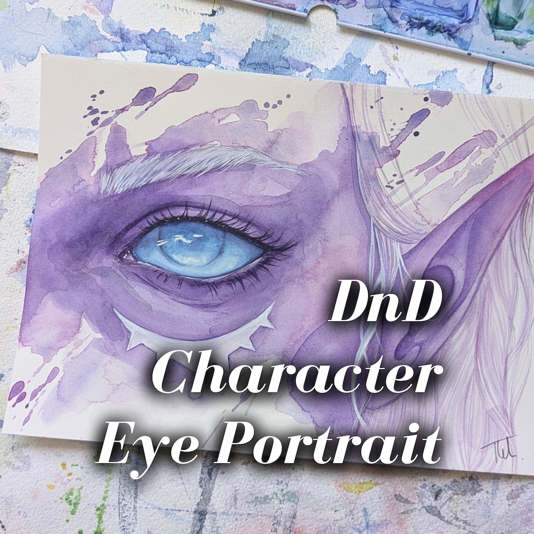 Watercolour Dnd Character Eye Portrait | Custom A5 Hand-painted ...