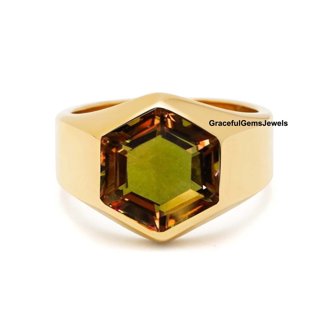 Zultanite Ring, Men's Zultanite Ring, June Birthstone Ring, Hexagon Cut ...