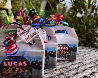 Roblox Favor Box, Roblox Birthday, Roblox Birthday Party, Roblox Gable ...