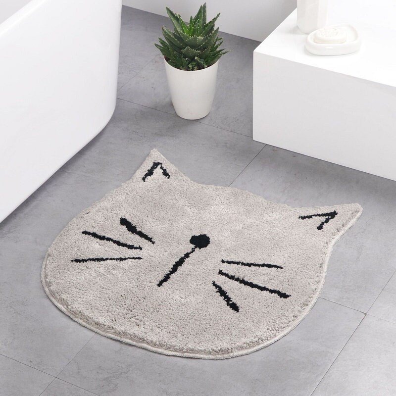 Nordic Cartoon Cat Carpet Mat Bathroom Absorbent Mat Home - Etsy