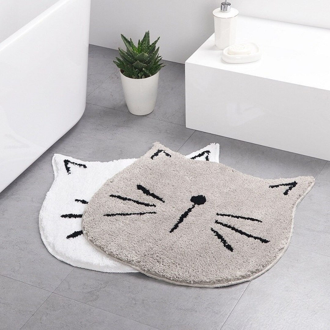 Nordic Cartoon Cat Carpet Mat Bathroom Absorbent Mat Home - Etsy