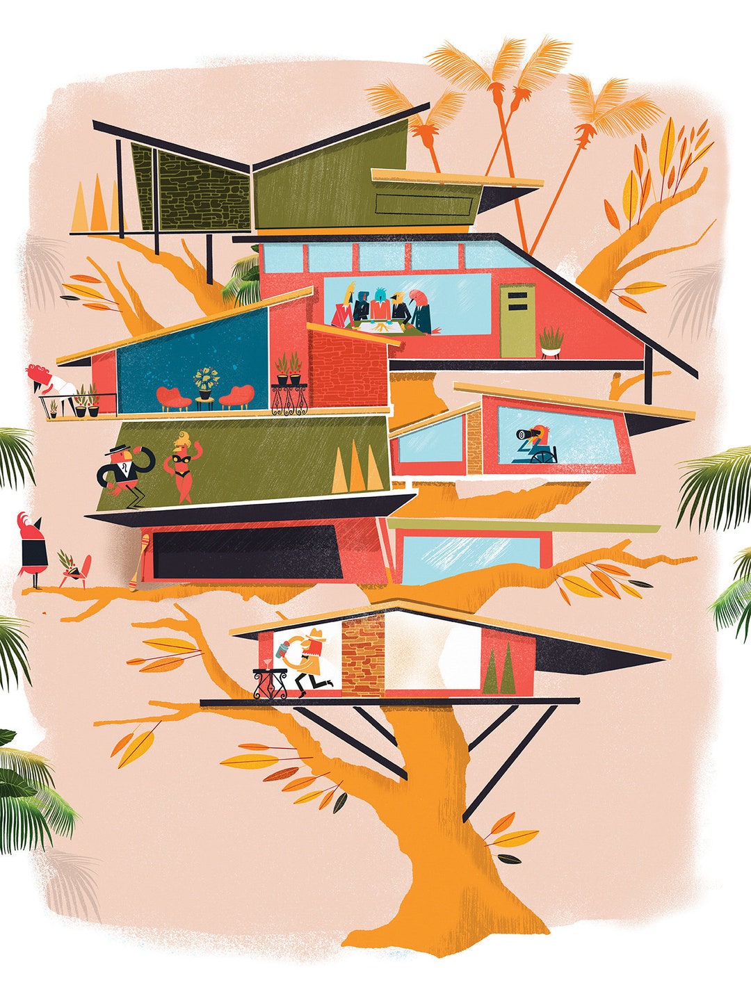 Midcentury Treehouse by Brandcamp - Etsy
