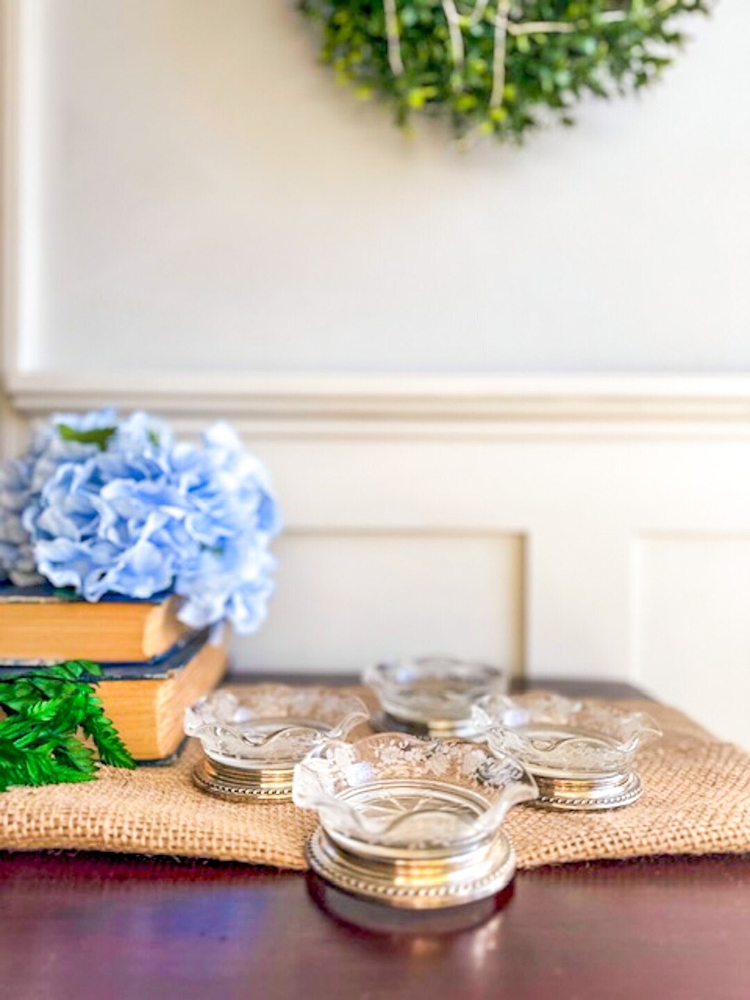 Rare Cambridge Chantilly Glass & Sterling Silver Coasters - Etsy