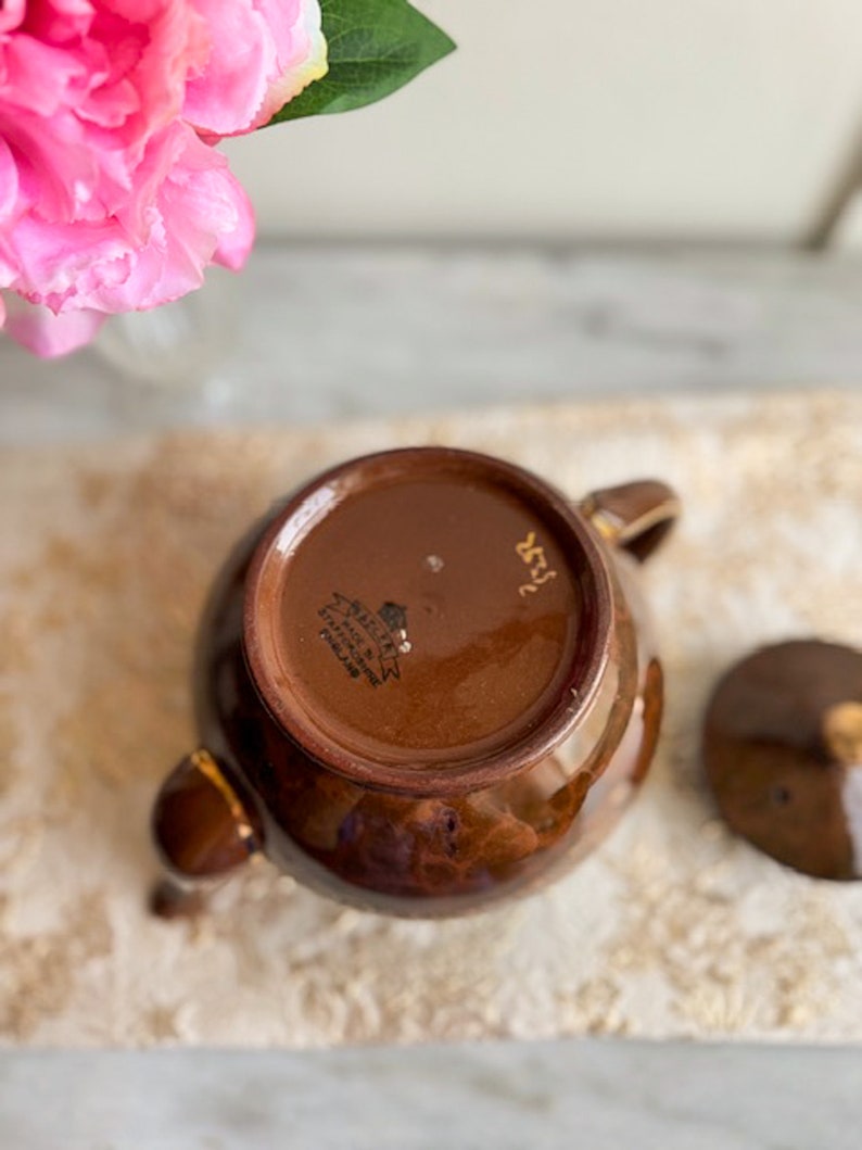 Staffordshire Gilded Teapot, Blue & Leopard Print - Etsy
