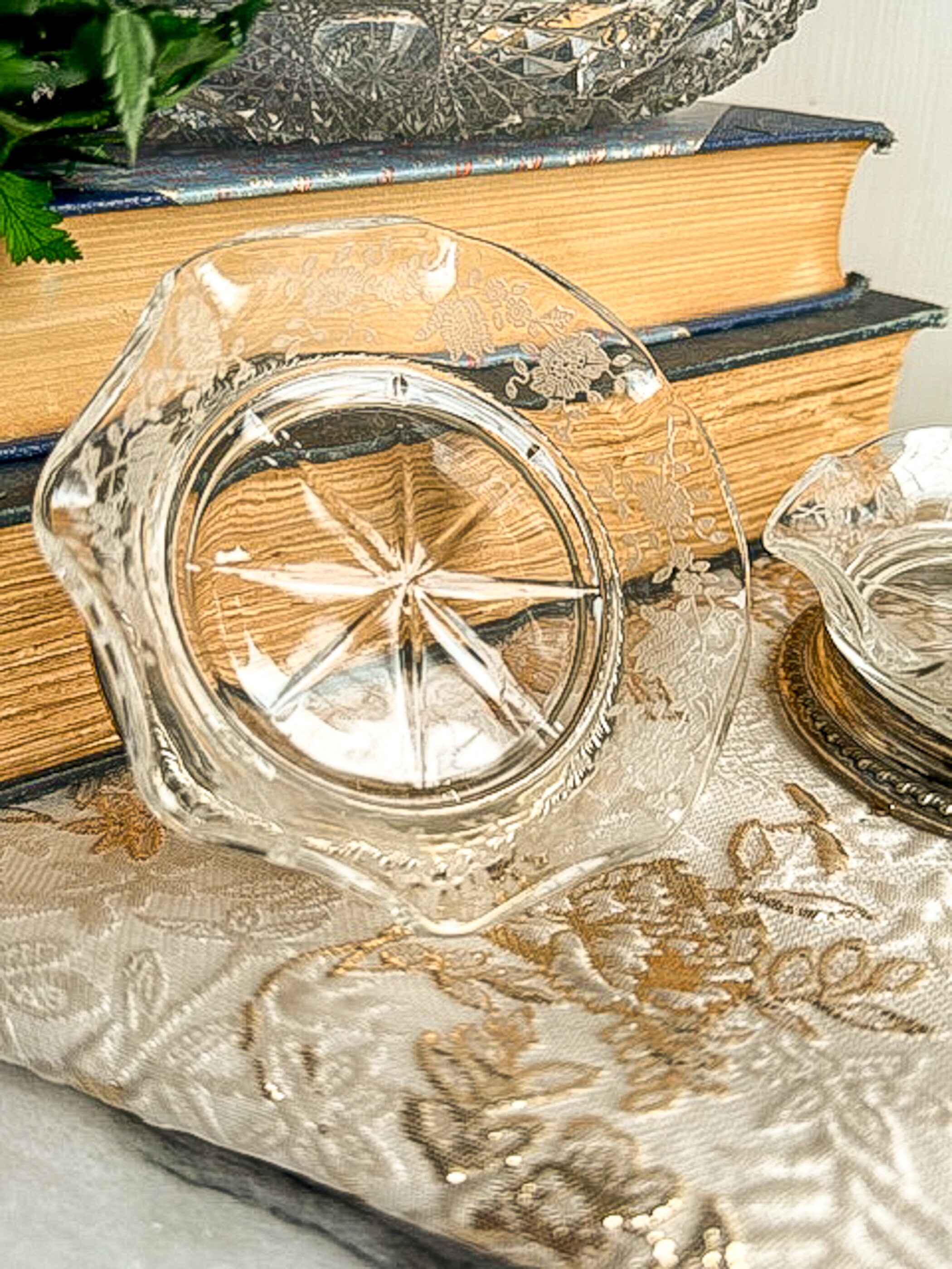 Rare Cambridge Chantilly Glass & Sterling Silver Coasters - Etsy