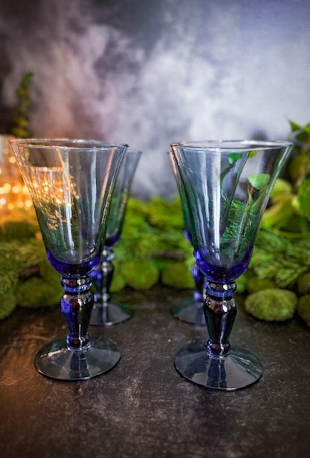 Mikasa Cobalt Blue Handblown Goblets, Set of 4 - Etsy