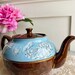 Staffordshire Gilded Teapot, Blue & Leopard Print - Etsy