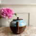 Staffordshire Gilded Teapot, Blue & Leopard Print - Etsy