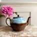Staffordshire Gilded Teapot, Blue & Leopard Print - Etsy