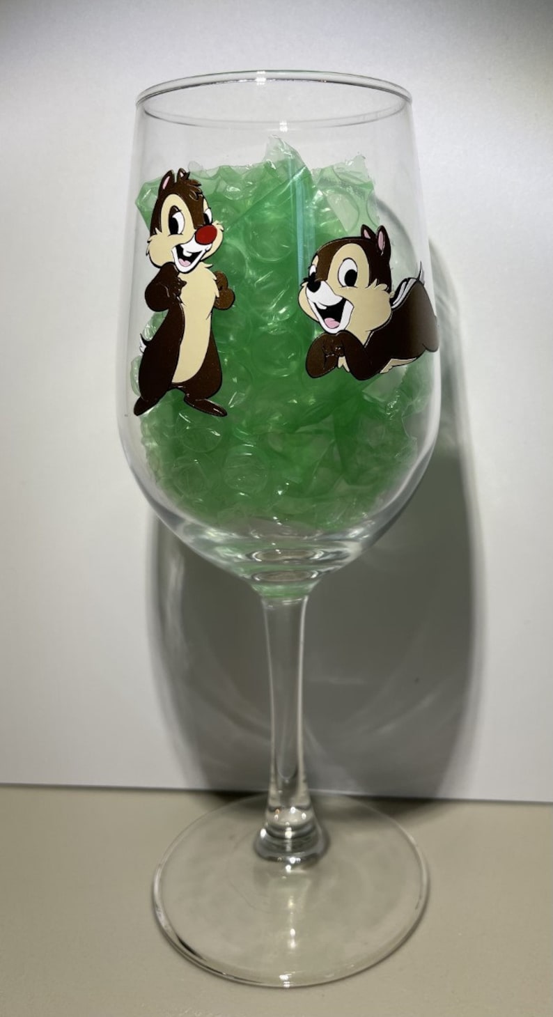 Chip and Dale Wine Glass - Etsy