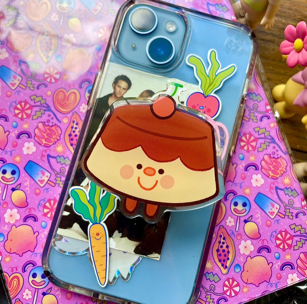 Acrylic Flan Phone Grip Flan-tastic Kawaii - Etsy