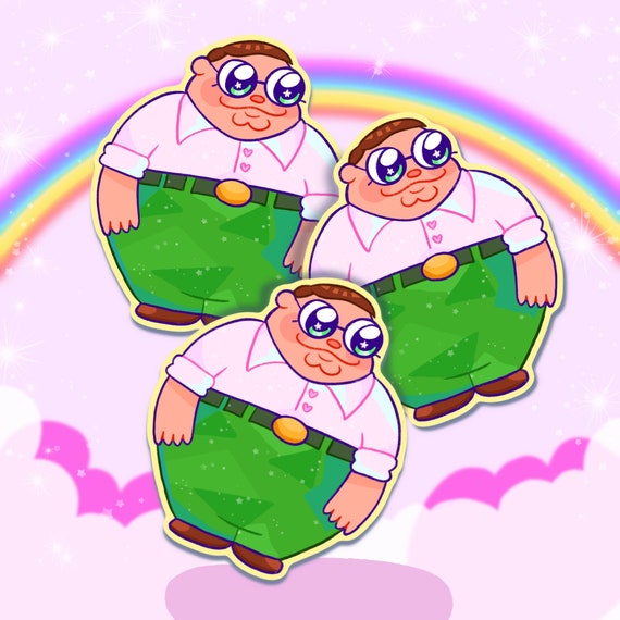 Kawaii Fat Man Vinyl Sticker - Etsy