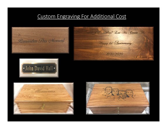 Home & Living LARGE WALNUT Keepsake Box With Black Hardware Storage ...